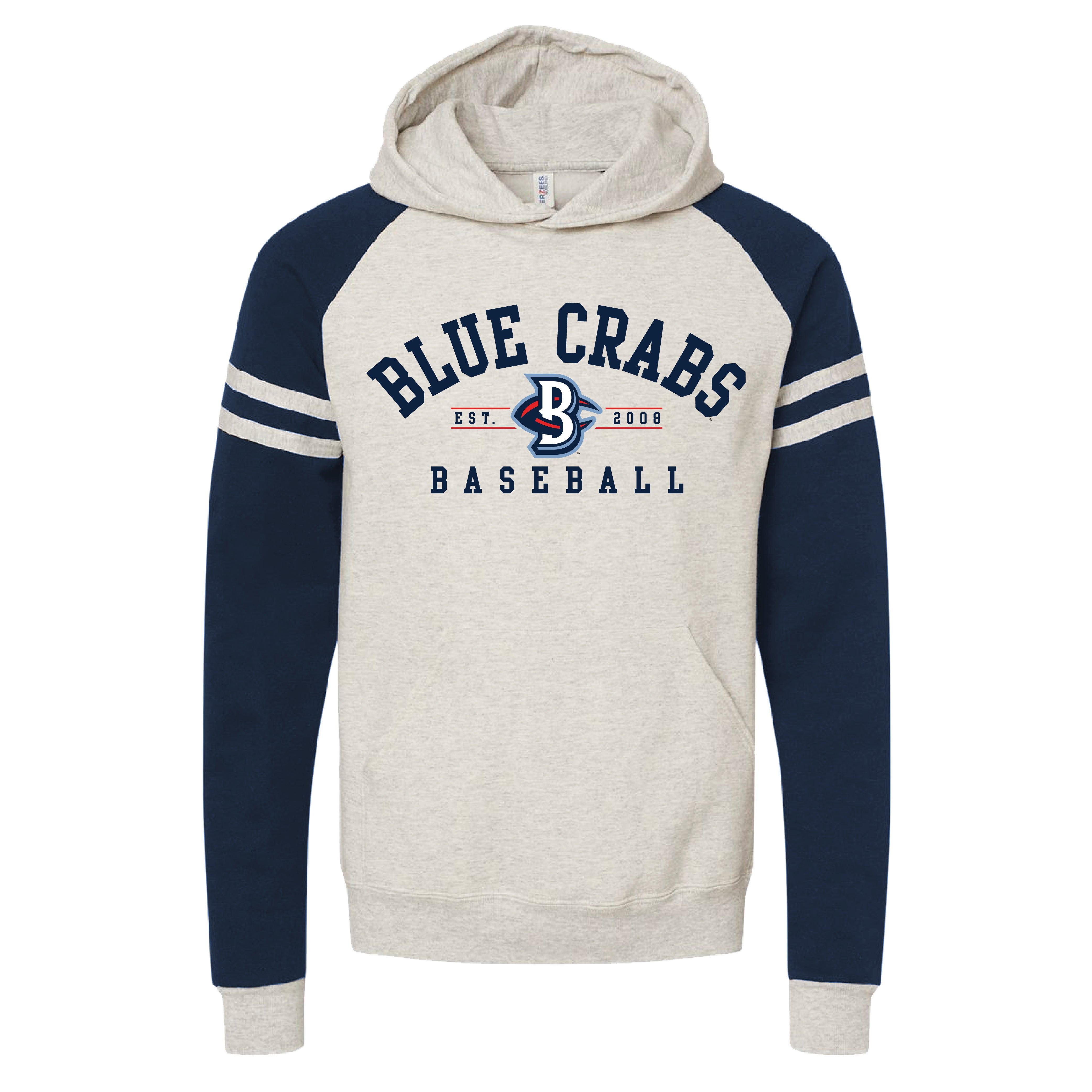 Men's Blue Crabs Raglan Hooded Sweatshirt | Southern Maryland Blue Crabs